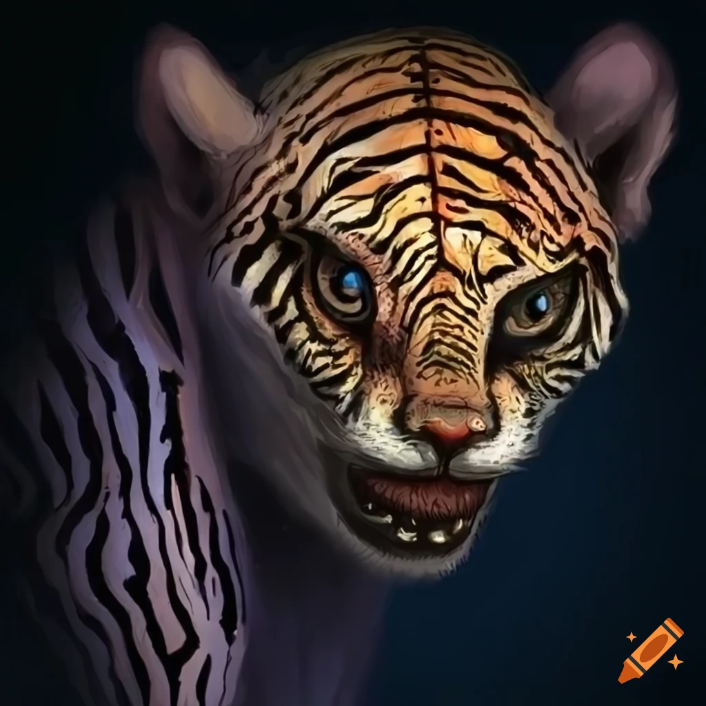 Abstract artwork of fantasy creatures on Craiyon