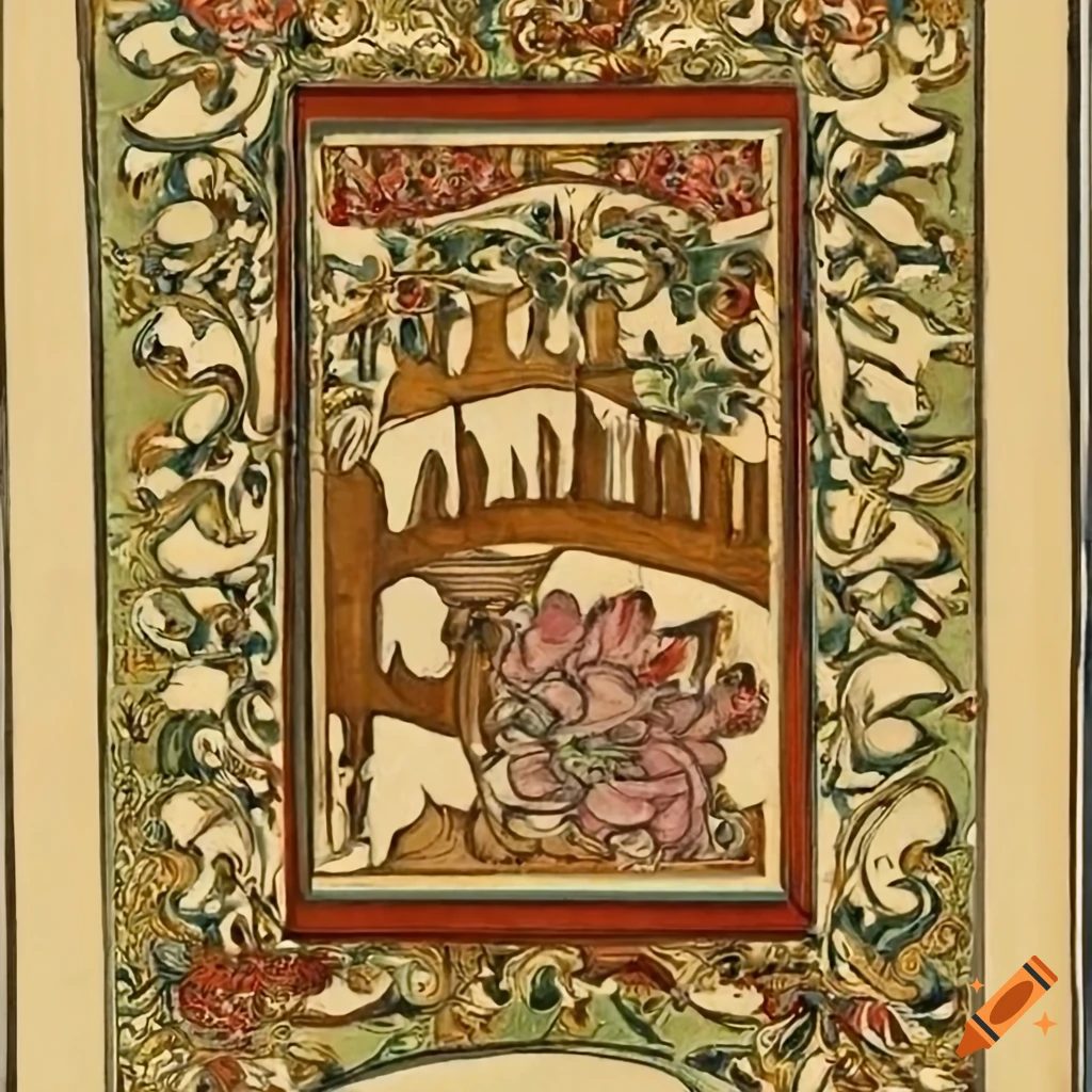 Sharp 3D illuminated manuscript book on parchment on Craiyon