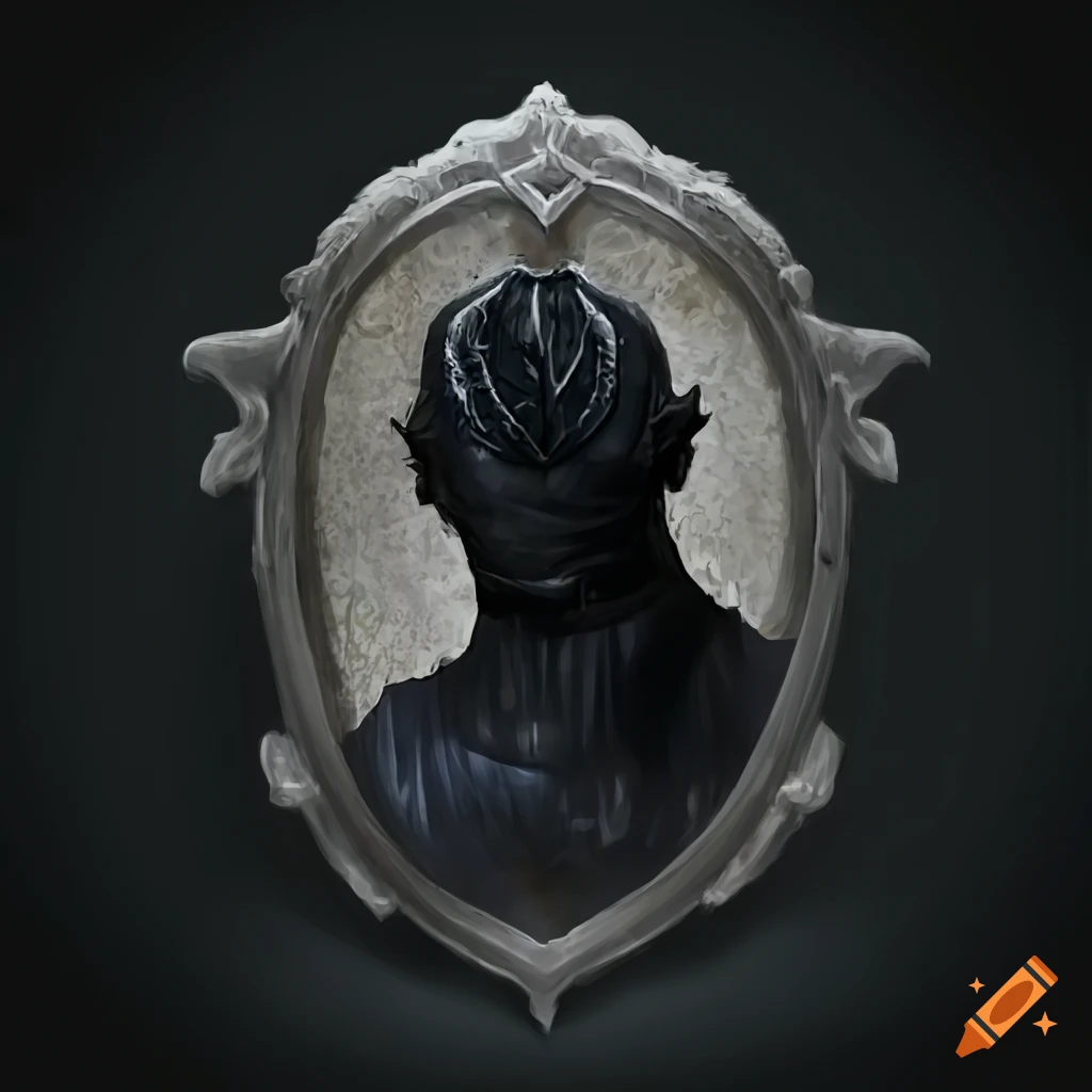 Dnd style emblem with black obsidian and gold inlay on Craiyon