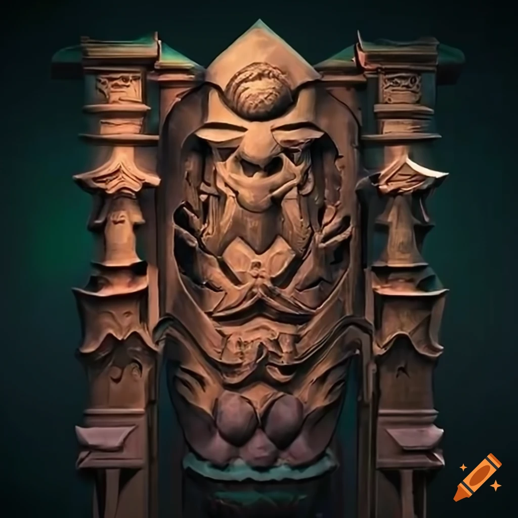 Detailed architectural carving in zelda game style on Craiyon