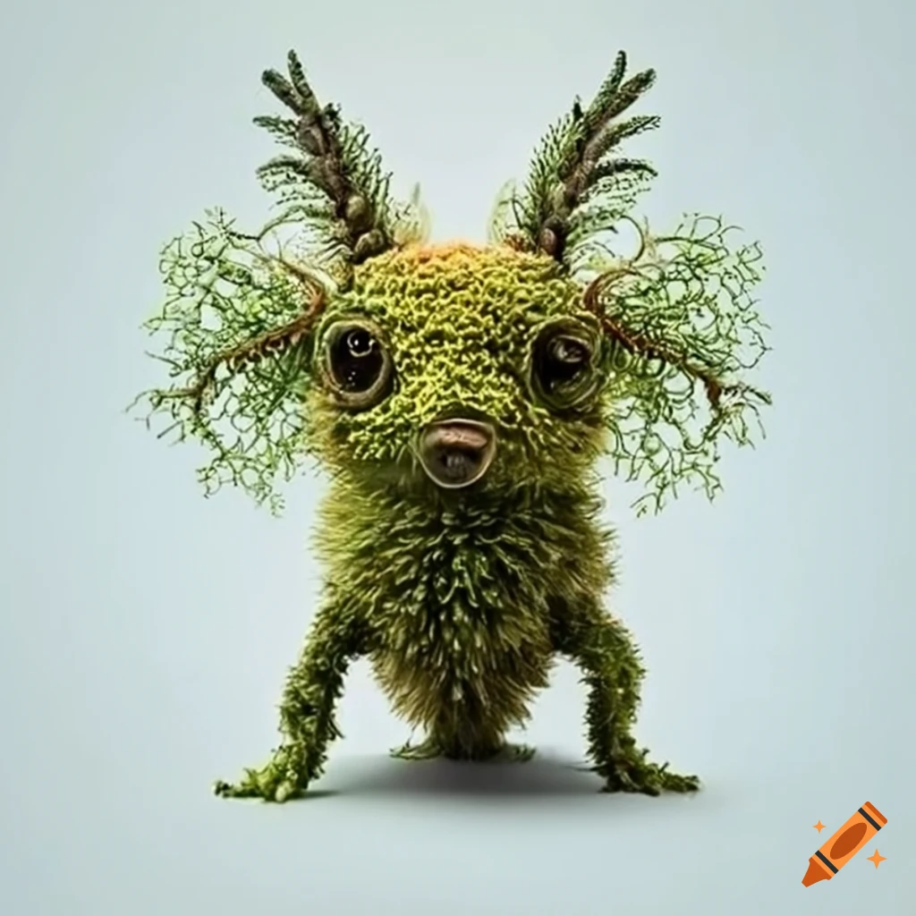 Artistic depiction of adorable moss and twig creatures on Craiyon
