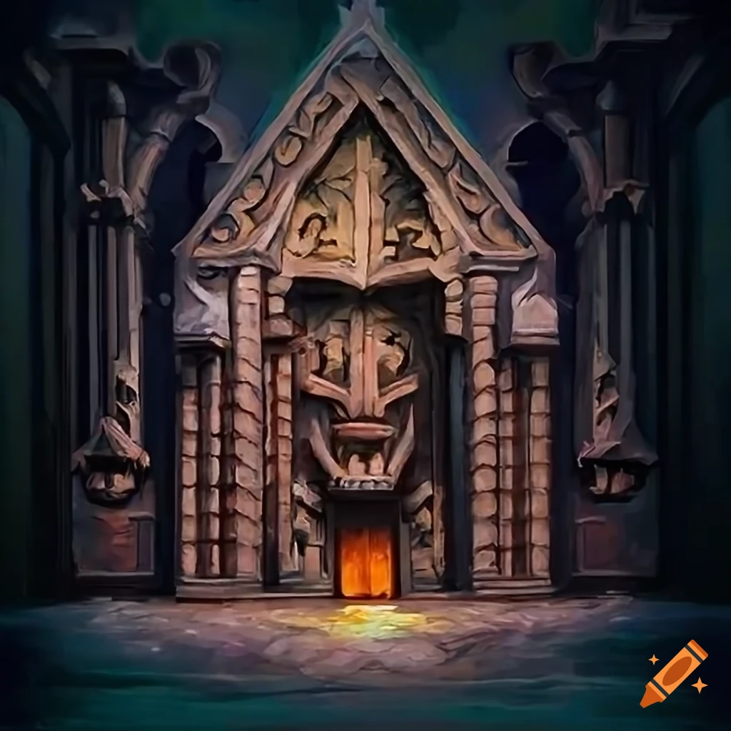 Intricate boss in a zelda game dungeon on Craiyon