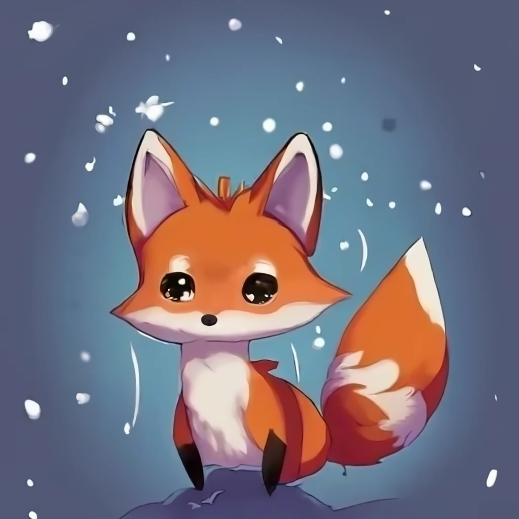 Chibi fox in a scenic countryside on Craiyon