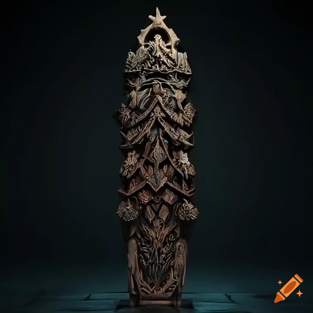 Detailed carving in the style of architectural stave