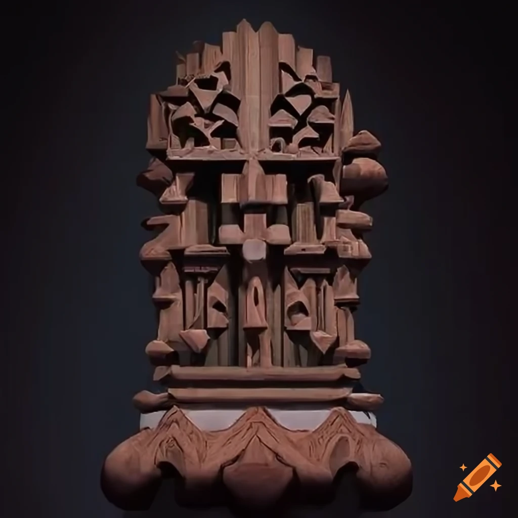 Detailed zelda-style architectural carving in high-definition