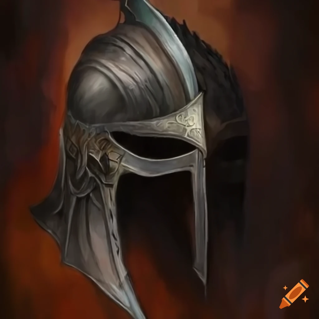 Hand drawn dragon knight helmet