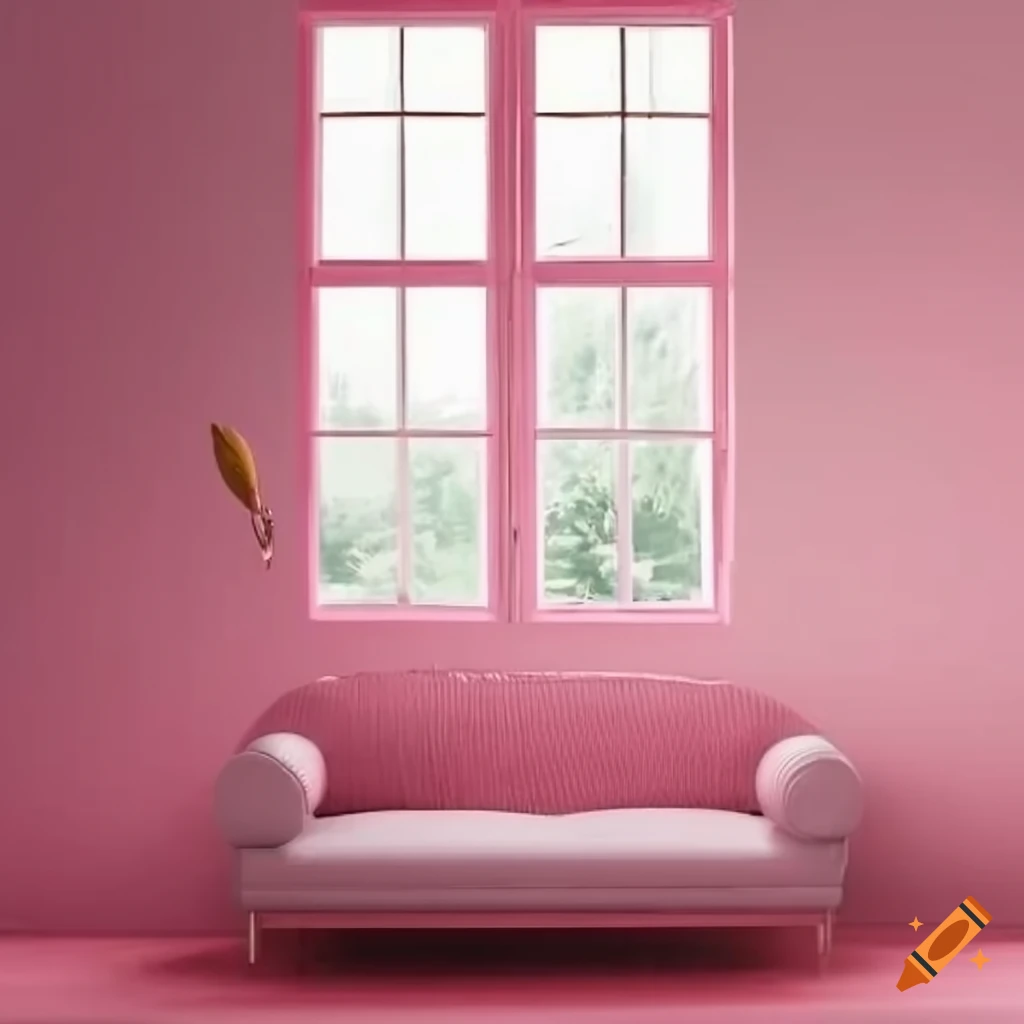 Living Room Pink Painted Furniture
