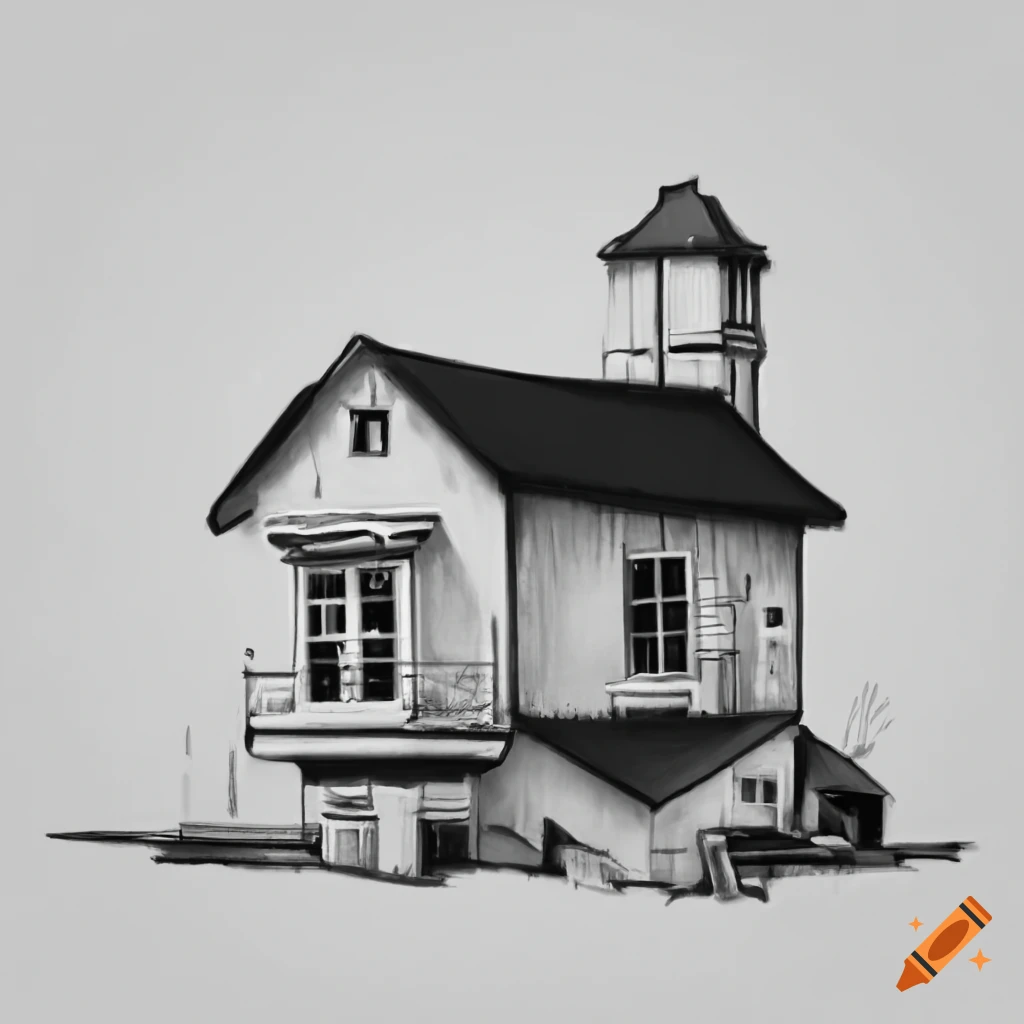 Black houses illustration