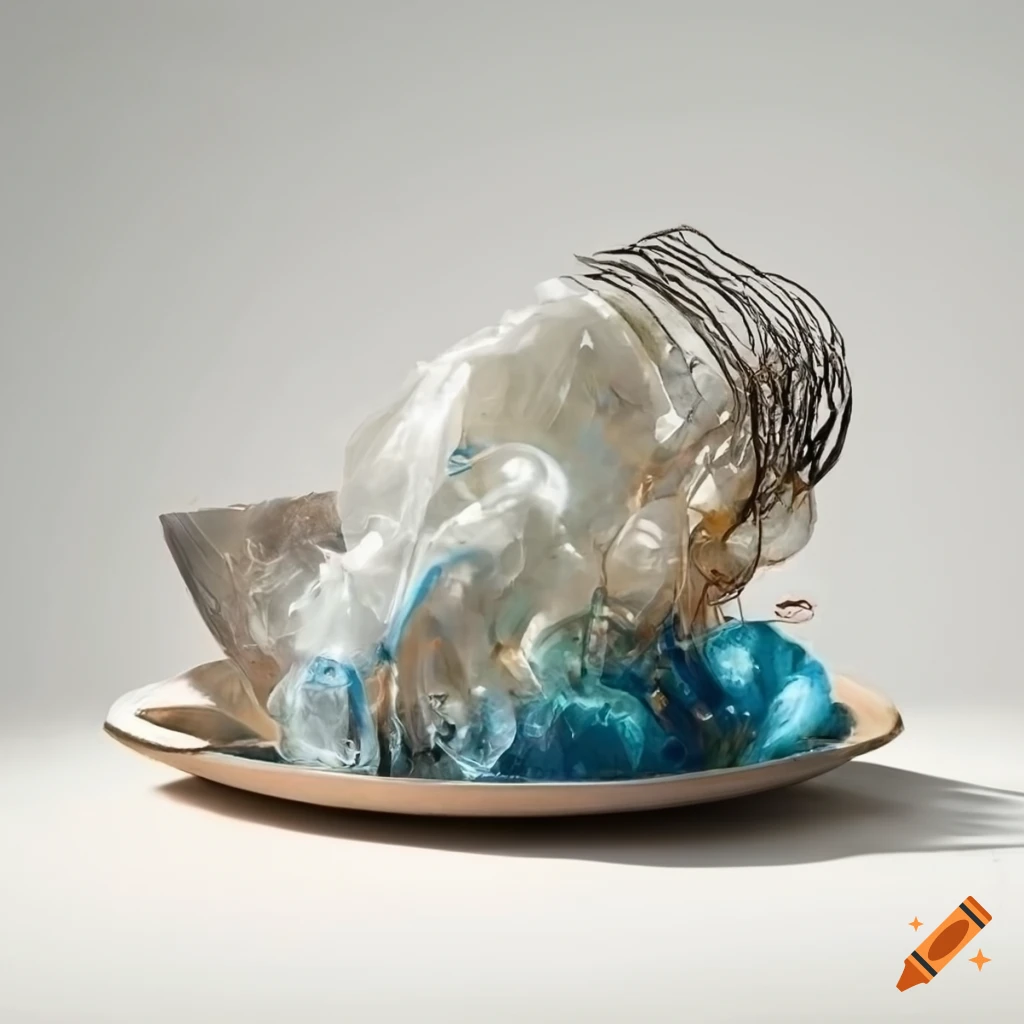 Fine art depicting plastic pollution on Craiyon