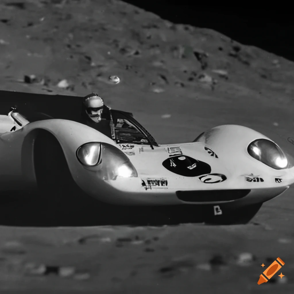 Race car on the moon on Craiyon