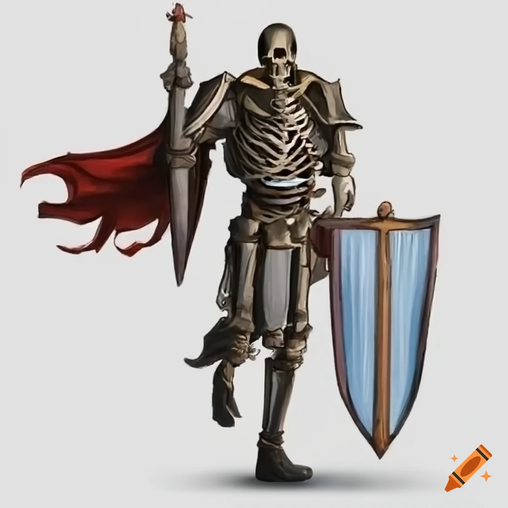 Artwork of a paladin skeleton