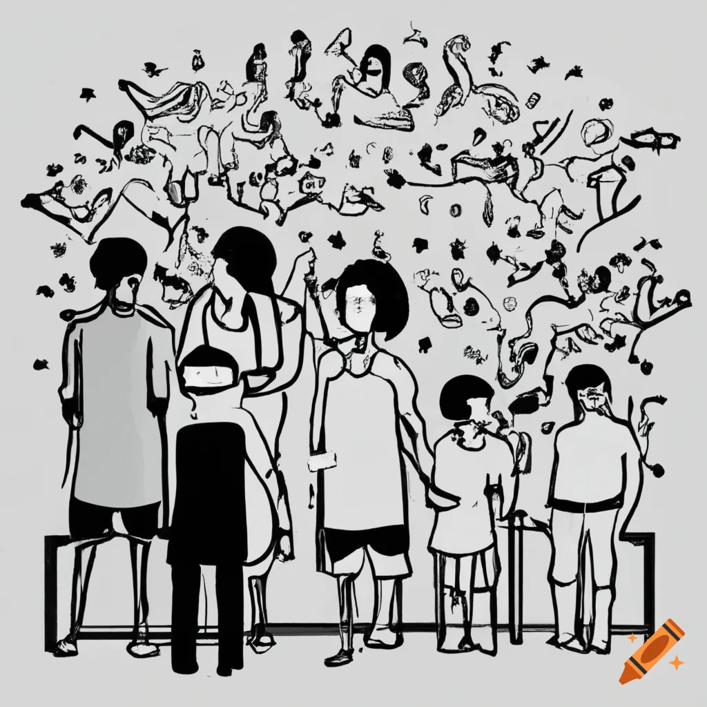 Representation of transgenerational trauma due to migration on Craiyon