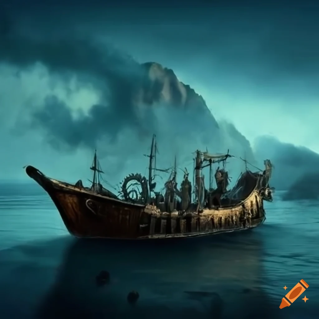 Surreal Steampunk Boat In A Strange Sky On Craiyon