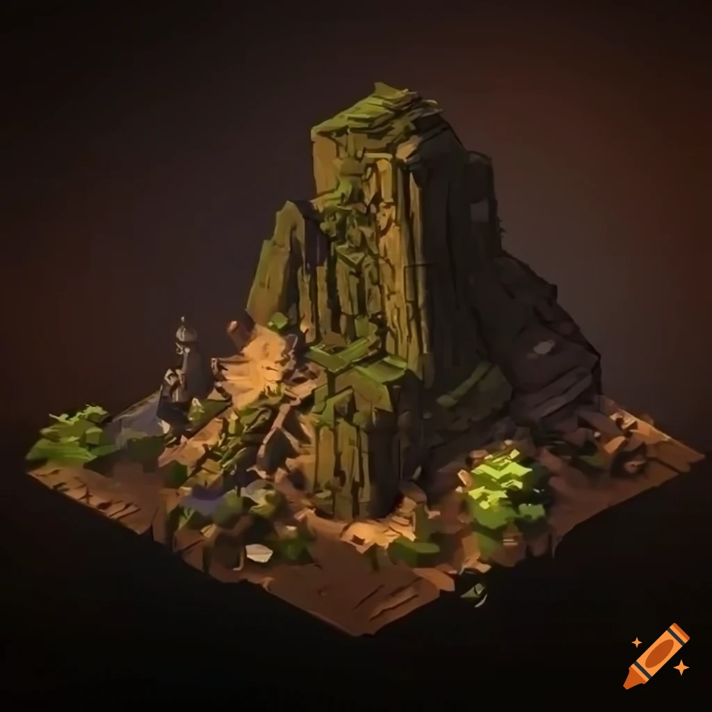 Isometric design of parthian garden by john howe on Craiyon