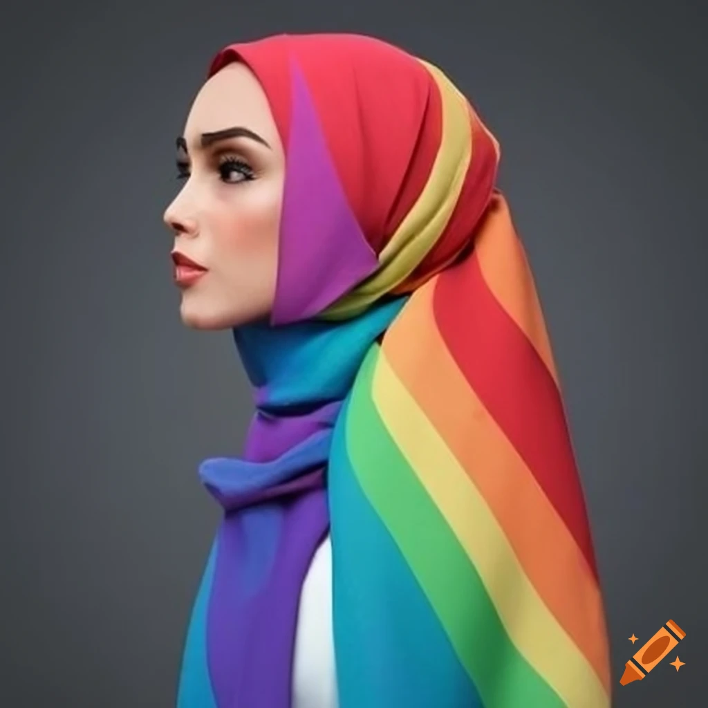 Rainbow pride hijab on Craiyon