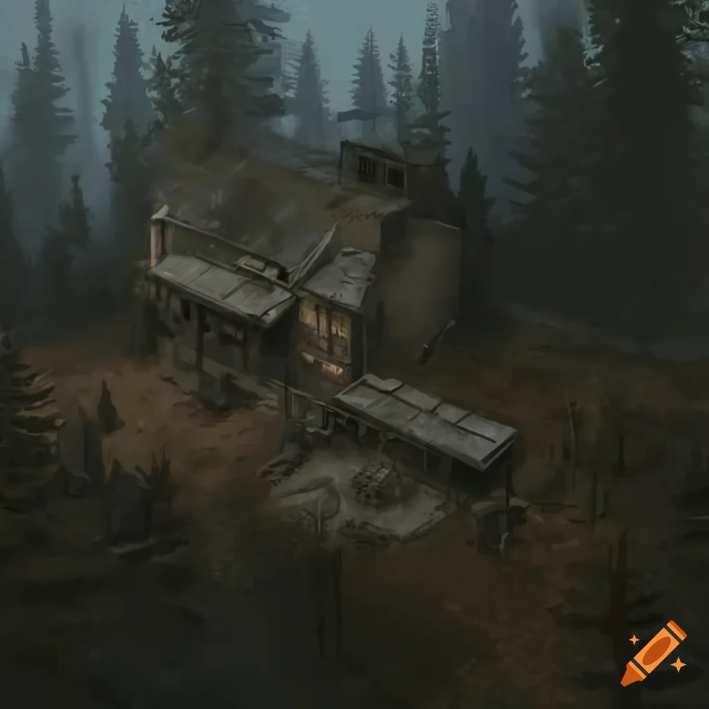 Concept art of a snowy terrain in a video game on Craiyon