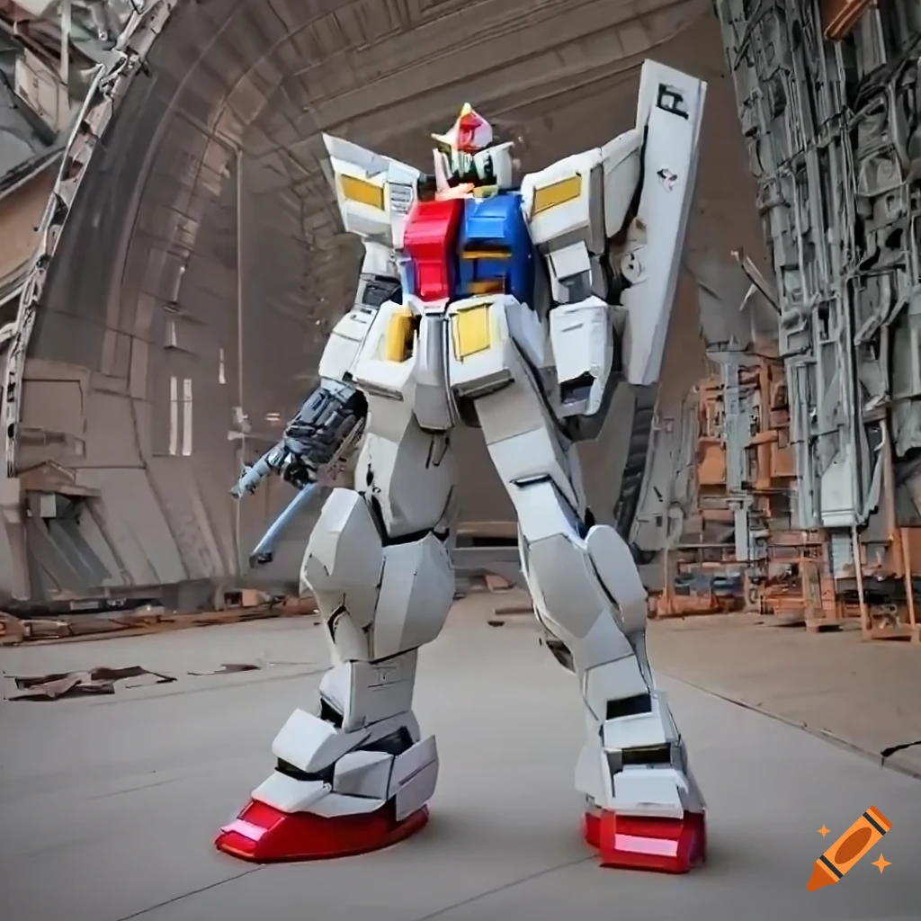 Realistic art of russian navy gundam in a drydock on Craiyon