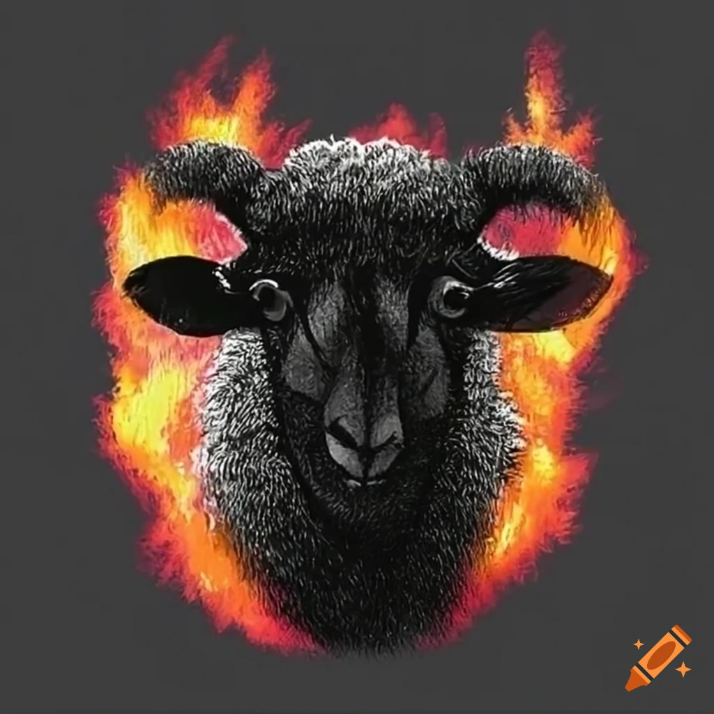 Image of a black sheep flexing