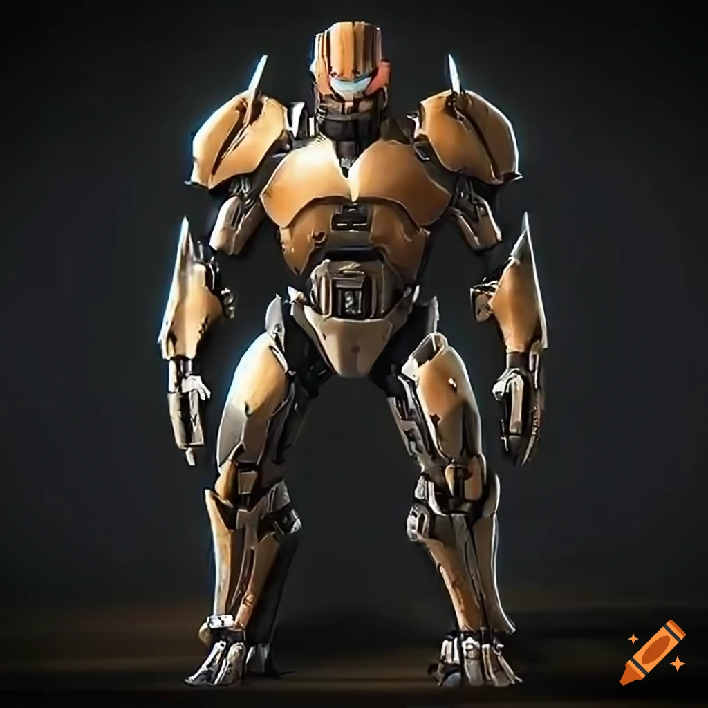 Full body golden power armor on Craiyon