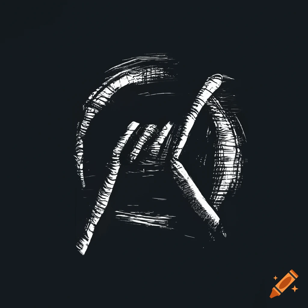 Logo for industrial techno label with hammer and anvil on Craiyon