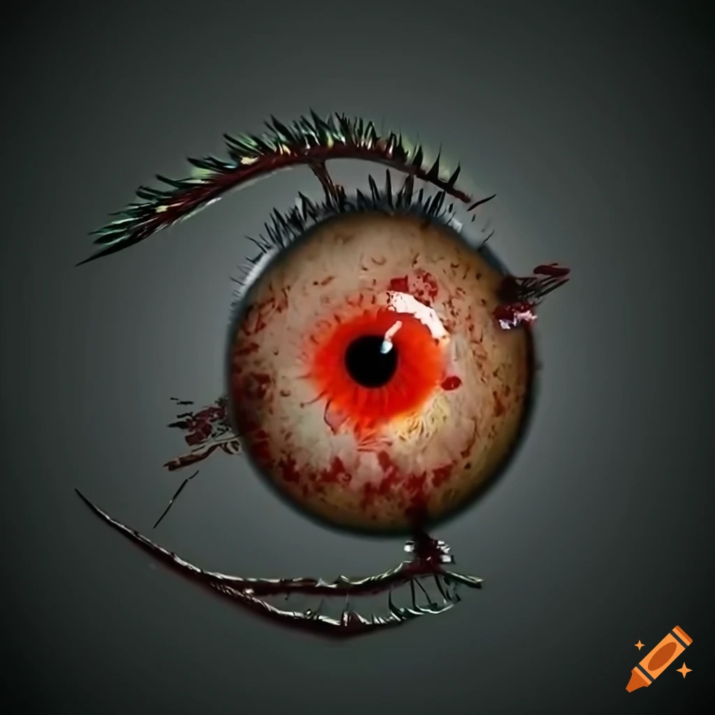 Spooky halloween eyeball on transparent background on Craiyon