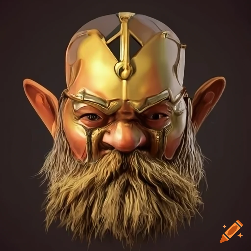Image of a dwarf wearing a golden mask