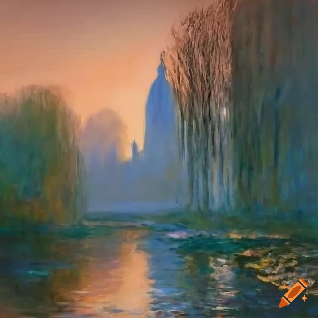 Monet's victorian garden painting with cathedral window