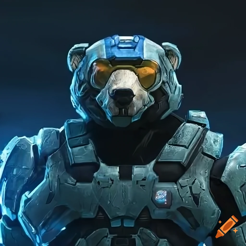 Halo spartan bear artwork on Craiyon