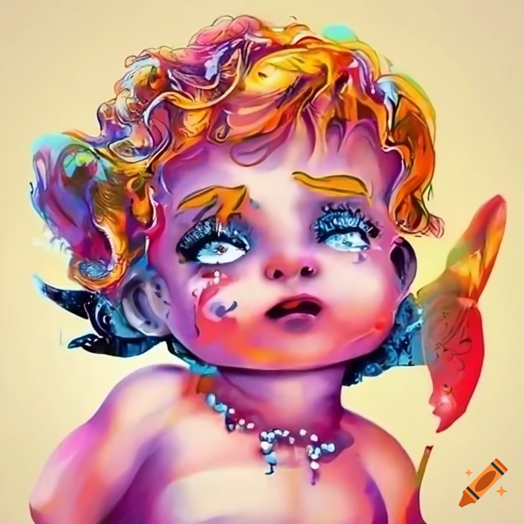 Graffiti-style depiction of cupid on Craiyon