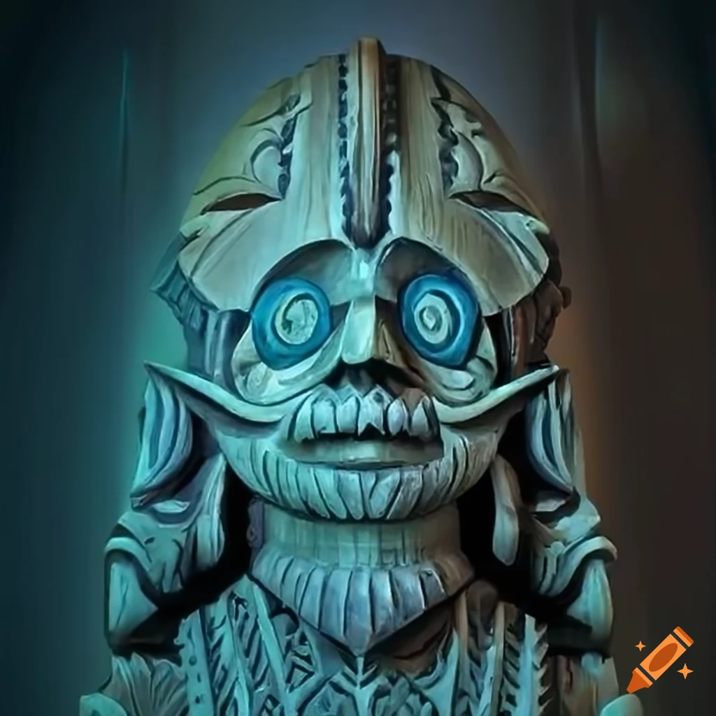 Detailed stave carving artwork on Craiyon