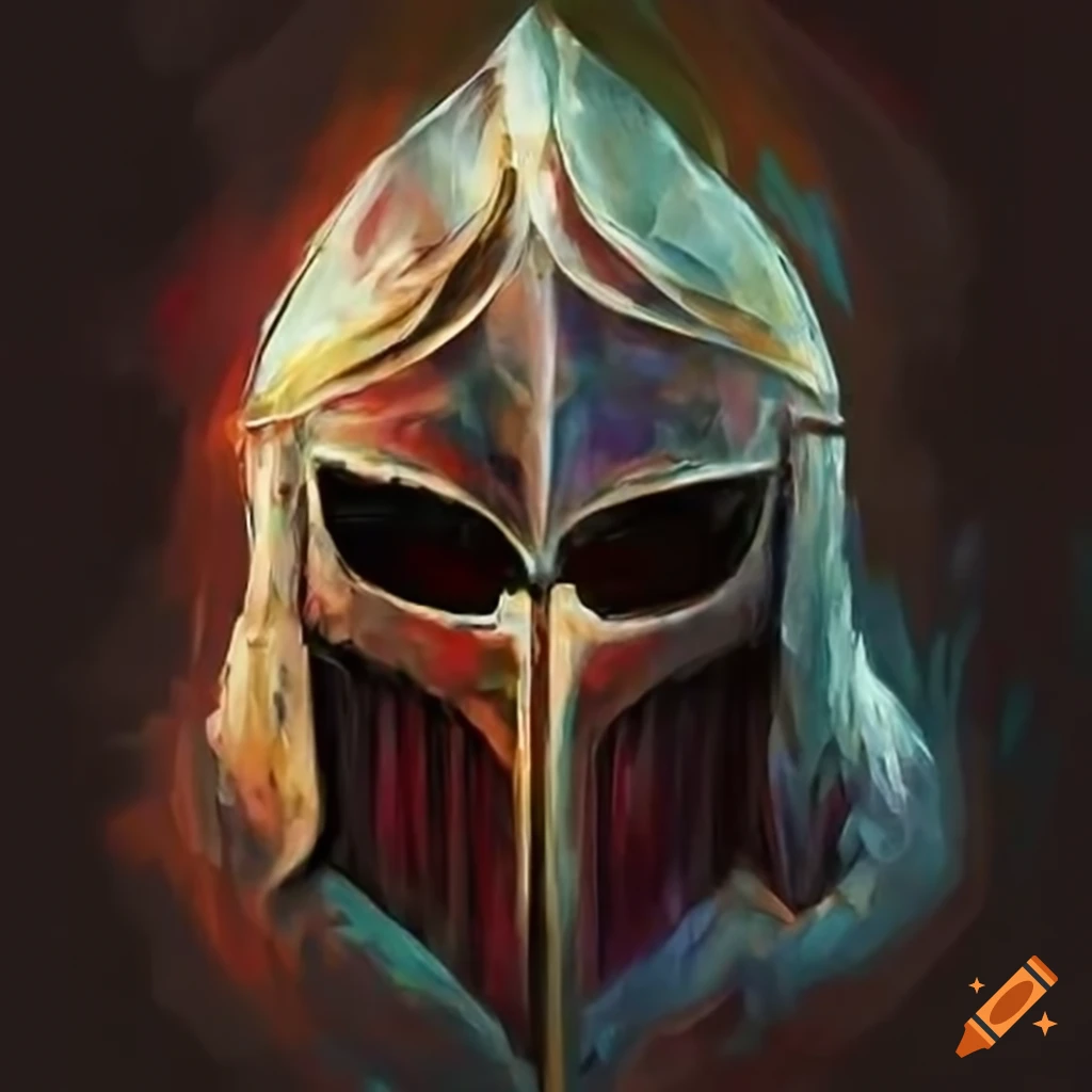 Evil knight helmet in fantasy style on Craiyon