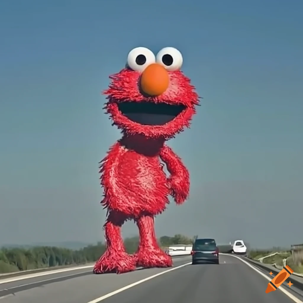 Giant elmo statue on a motorway