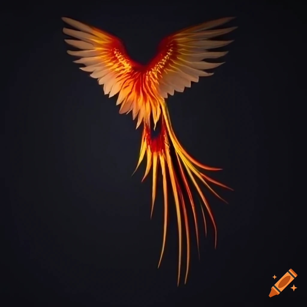 Phoenix flying in the sky on Craiyon