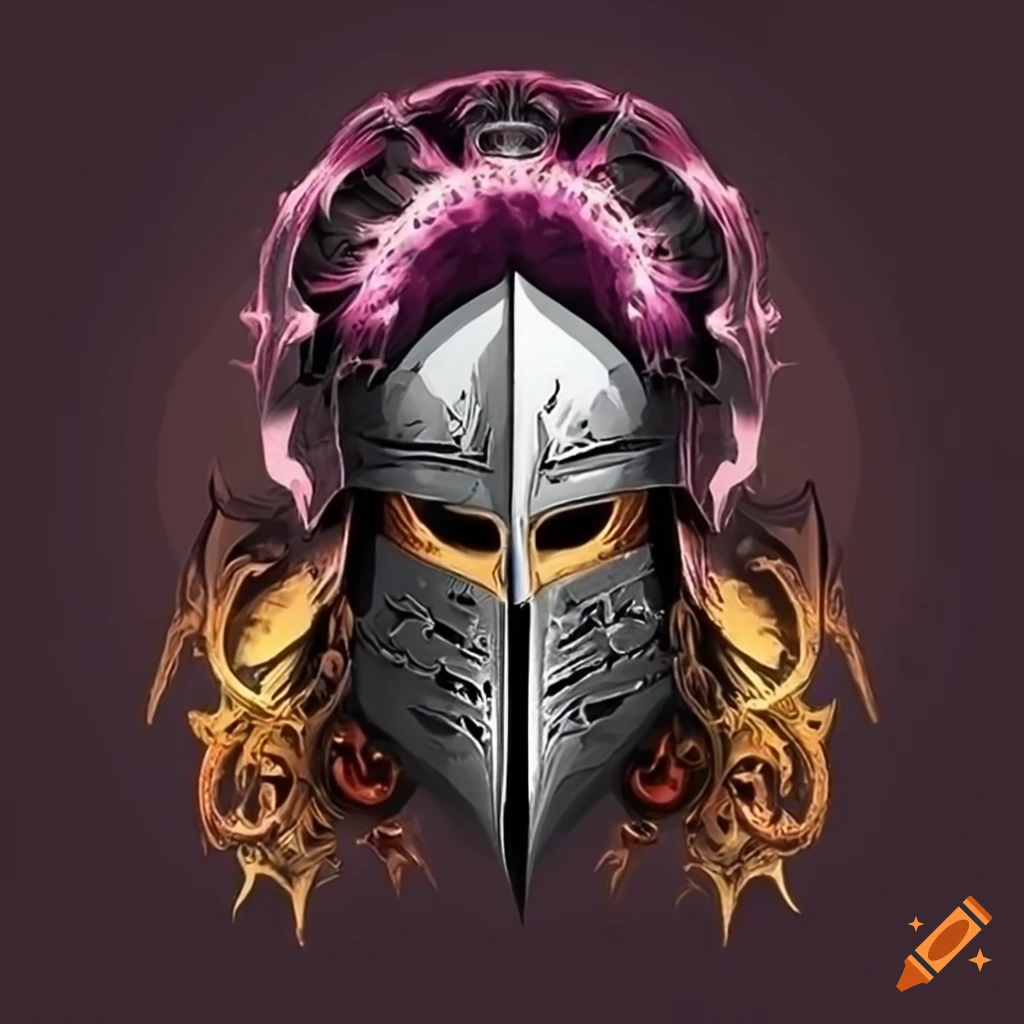 Evil knight helmet in a fantasy style