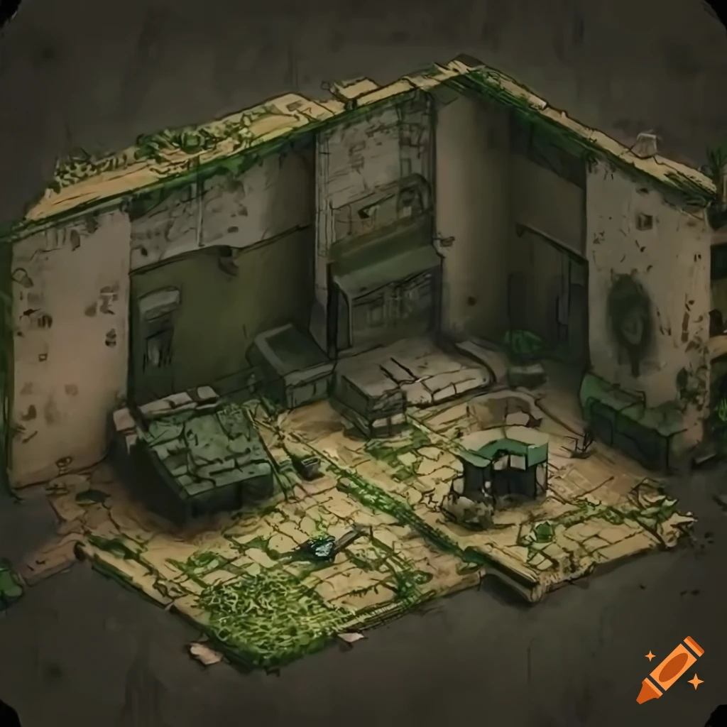 Detailed isometric concept art of a post-soviet landscape on Craiyon