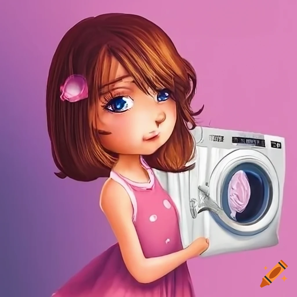 Girl doing laundry