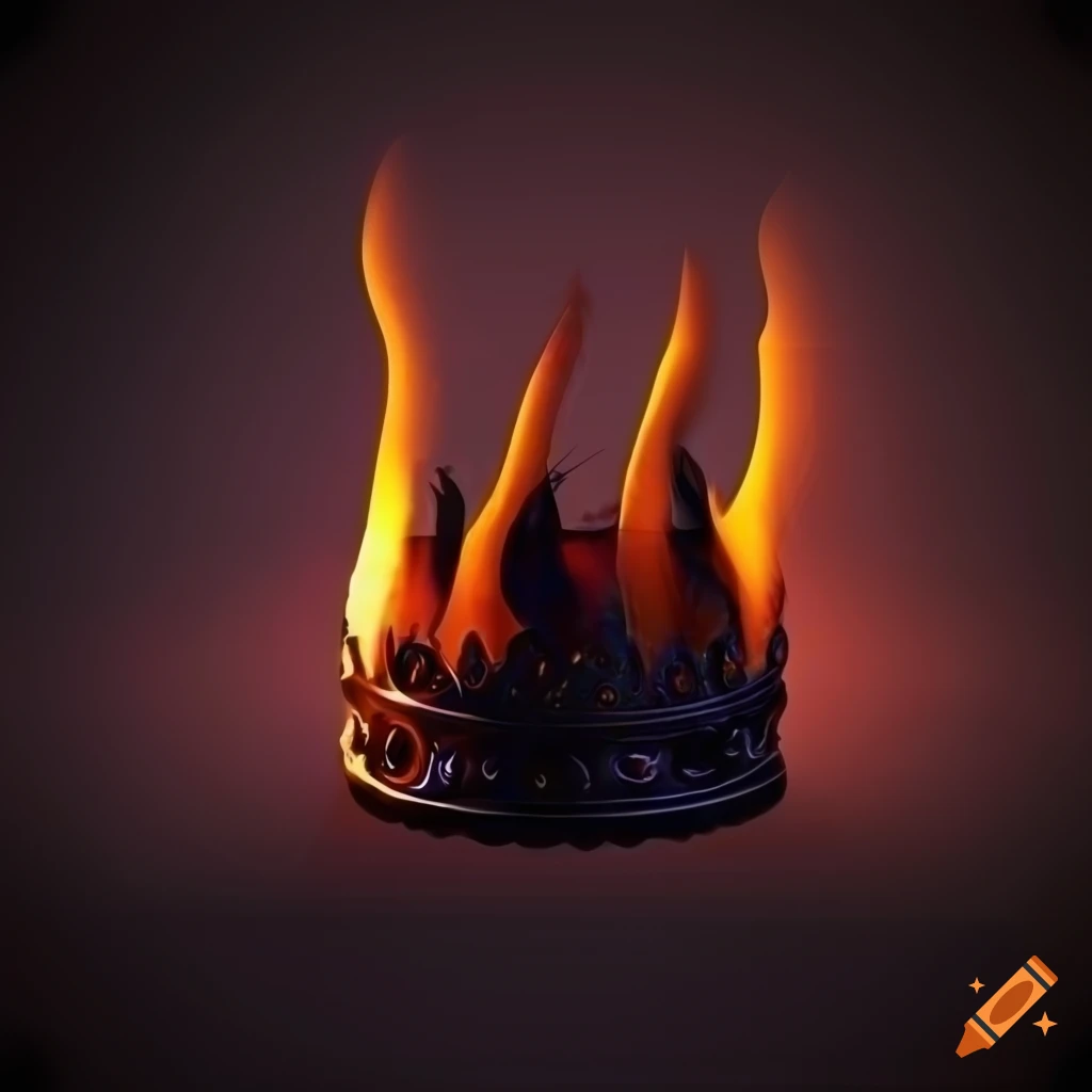 High resolution photo of ancient ornate golden brazier with fire ...