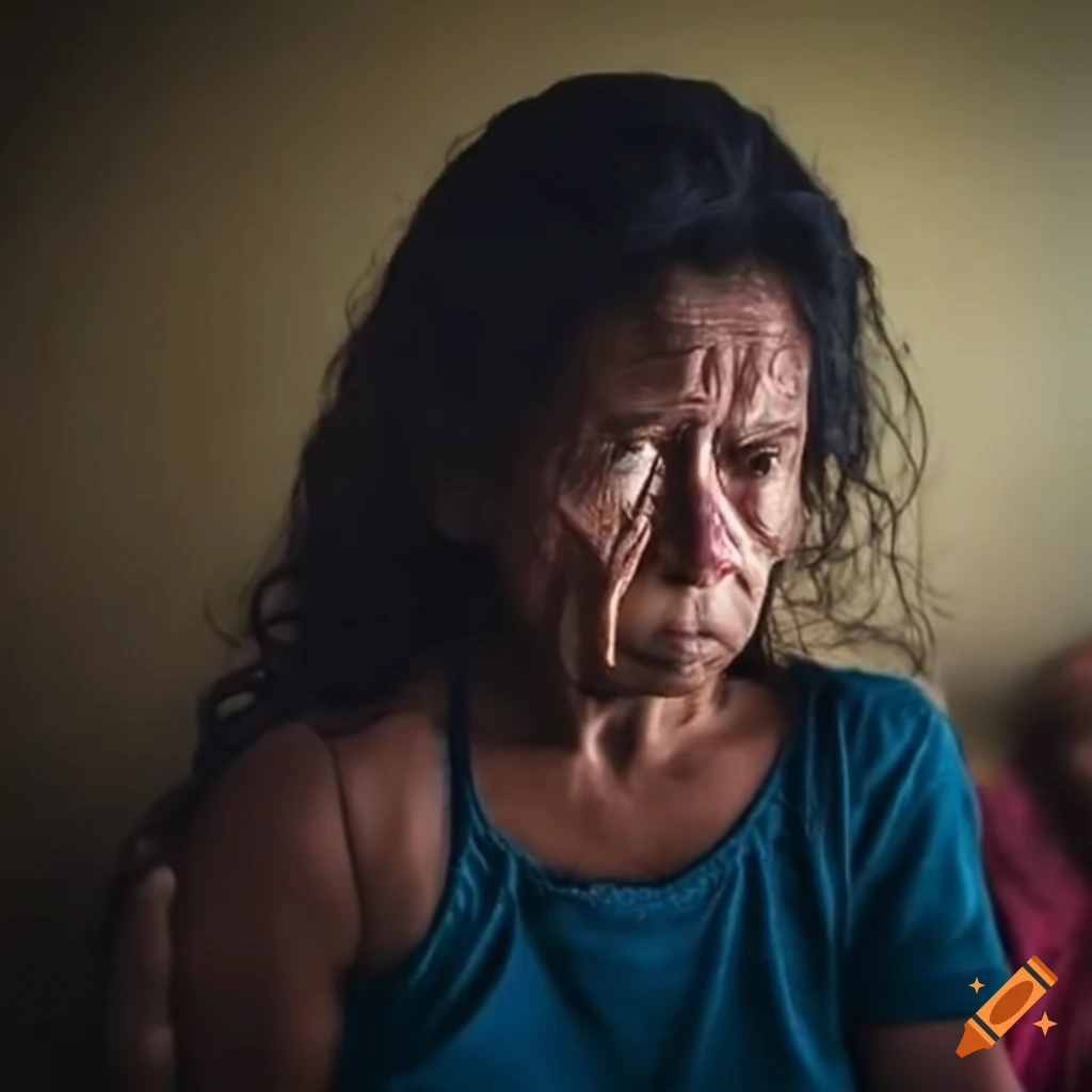 Portrait of a devastated mexican mother