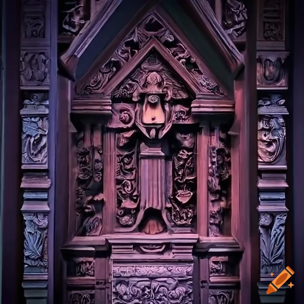 High-definition architectural stave carving artwork