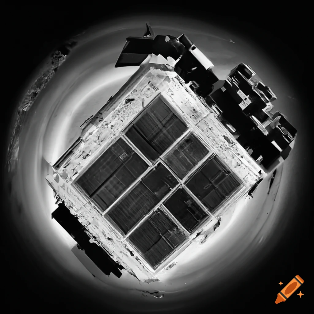 Monochrome abstract cubes in space on Craiyon