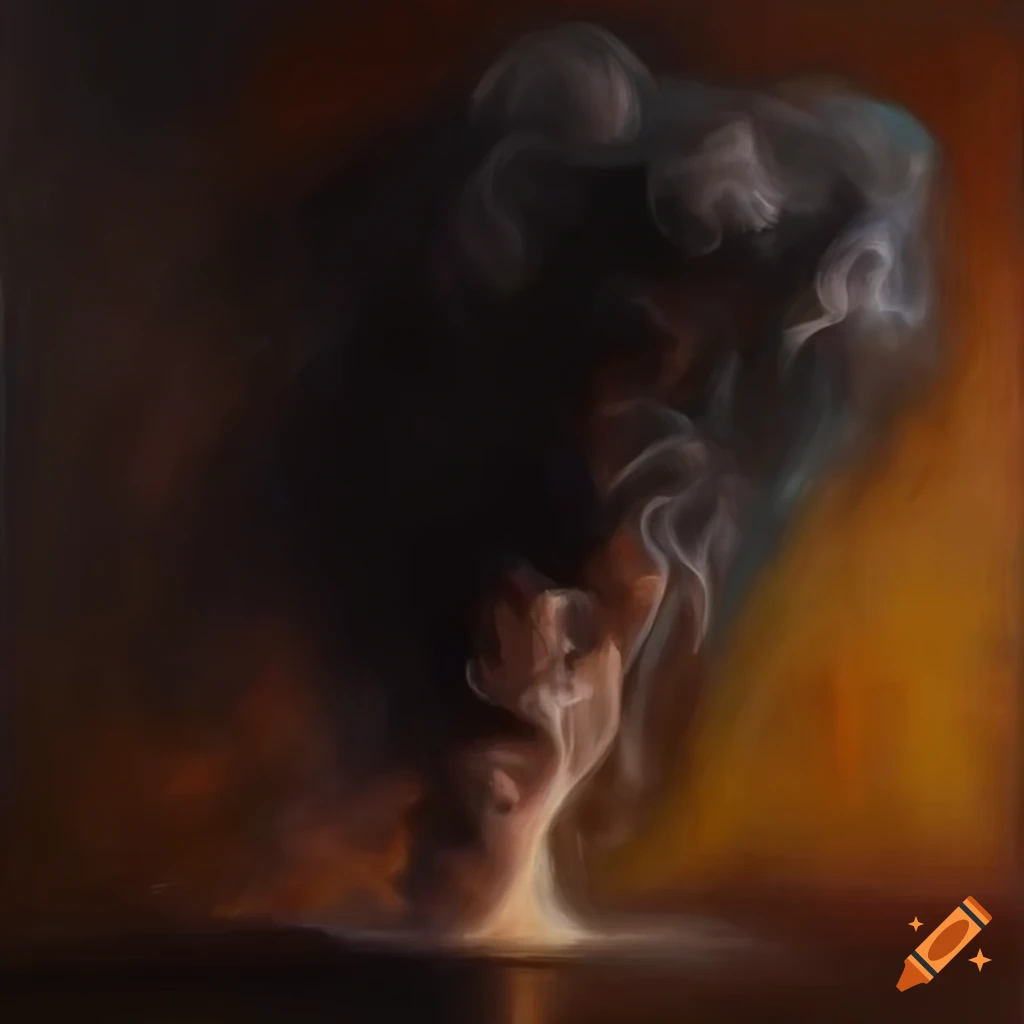 Masterful oil painting of smoke on Craiyon