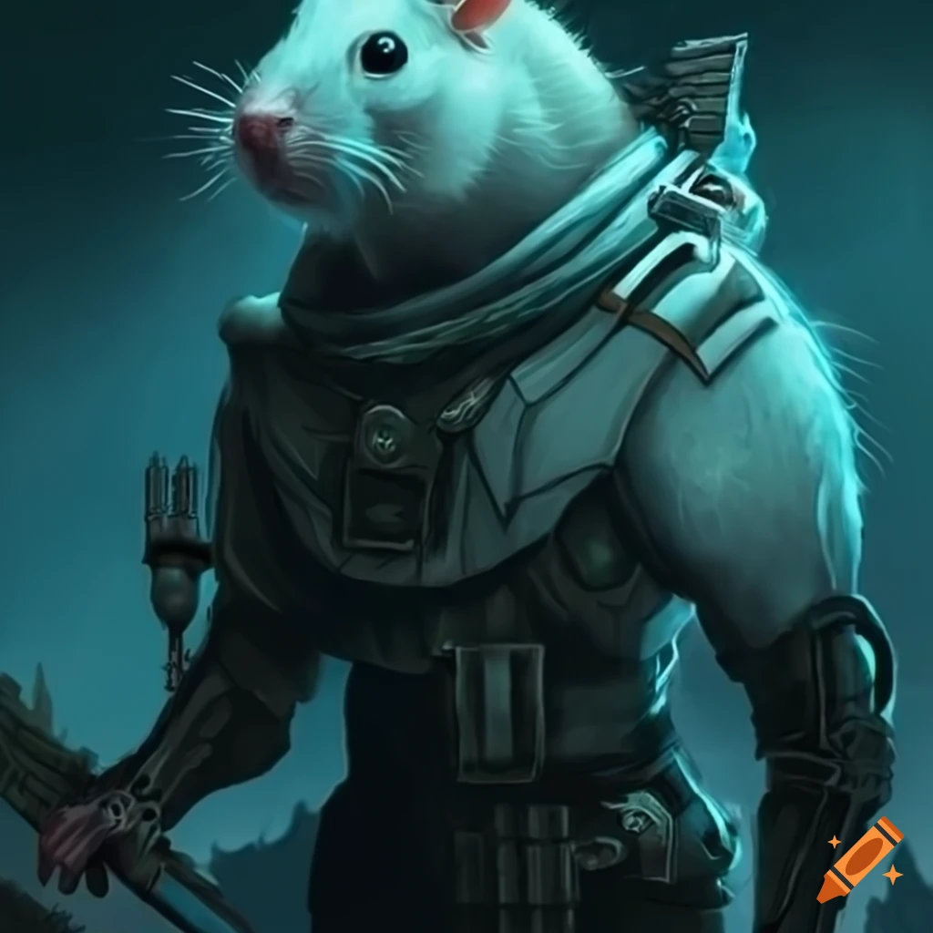 Humanoid male rat in sci-fi attire on Craiyon