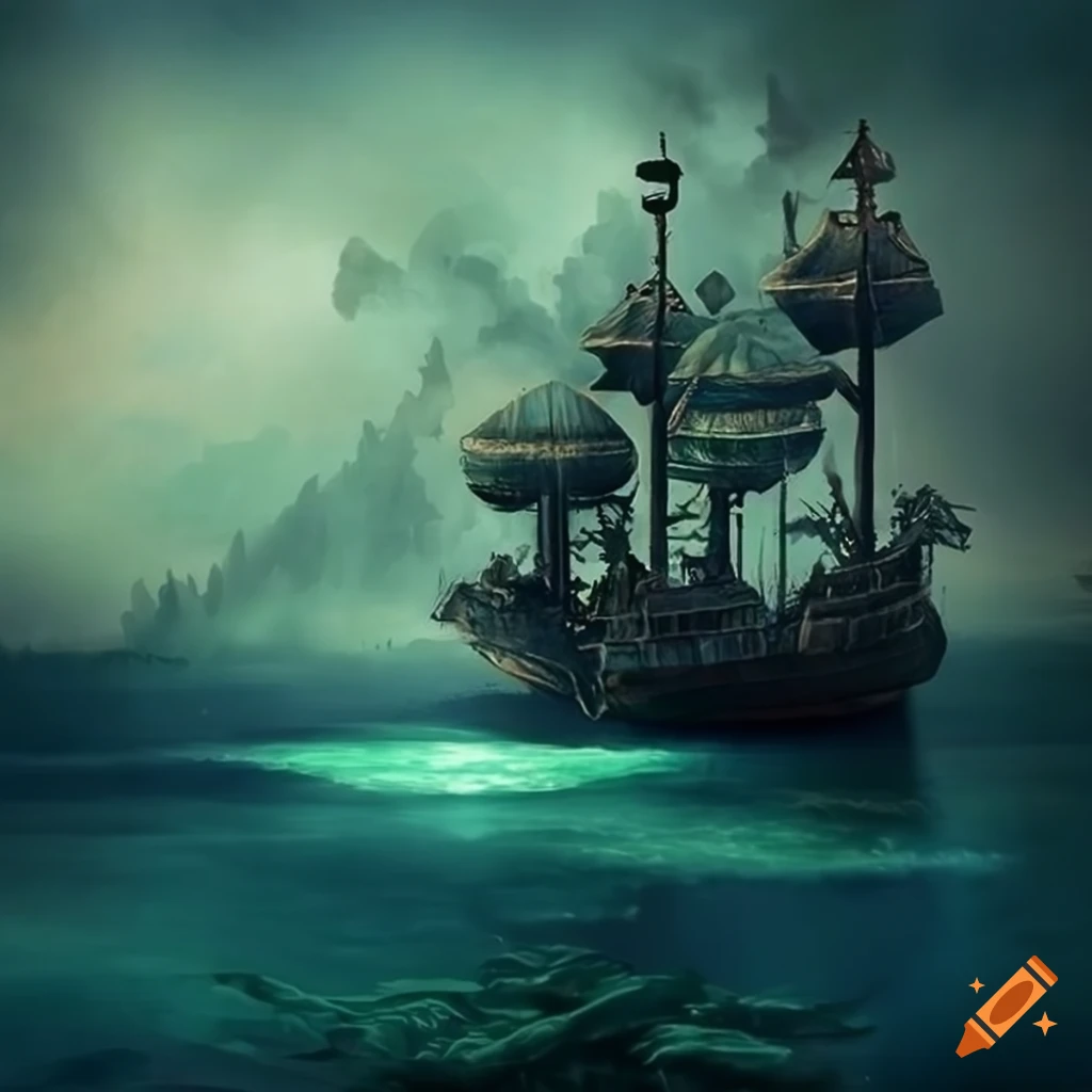 Surreal steampunk artwork with giant crab-like machines on the beach on ...