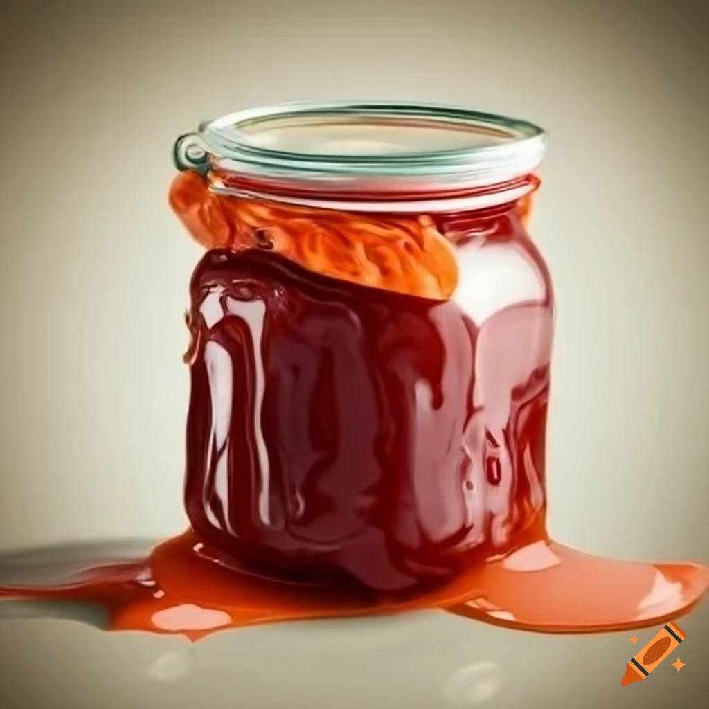 Jar of spilled jam on Craiyon