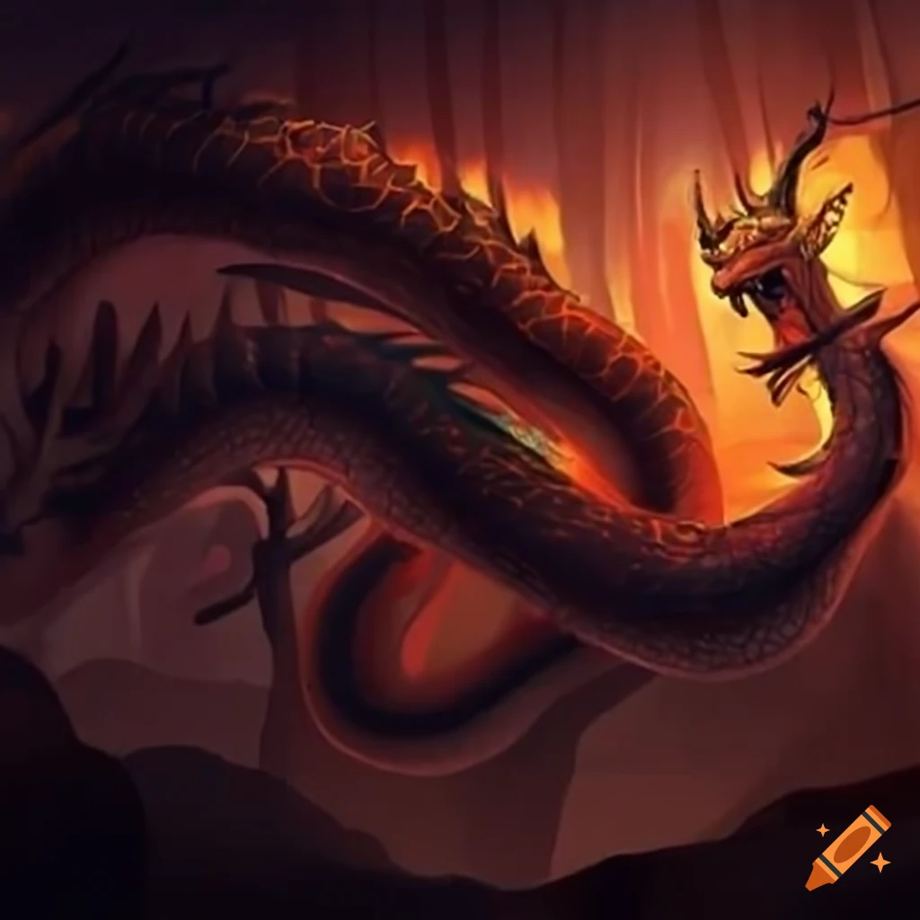 Cave painting of a dragon on Craiyon