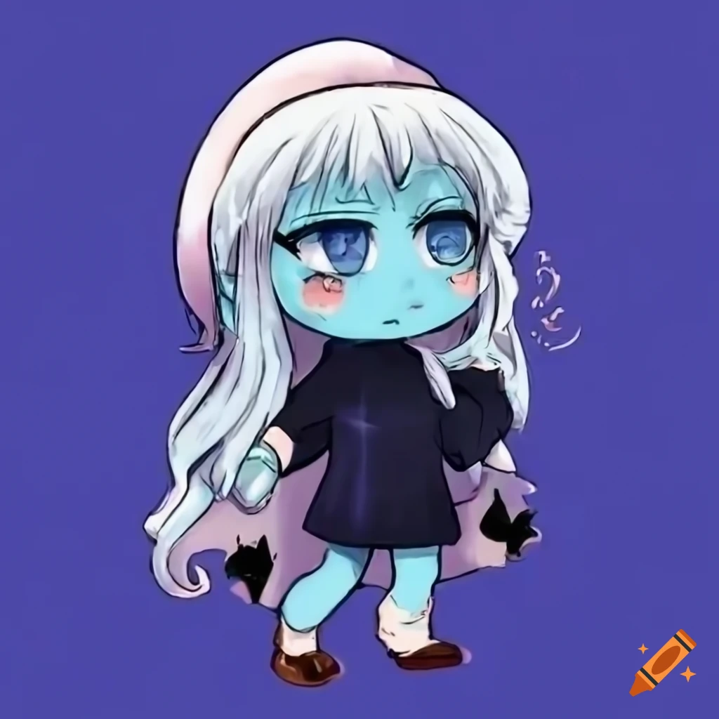 Smurf with a cat face wearing a jujutsu kaisen outfit on Craiyon