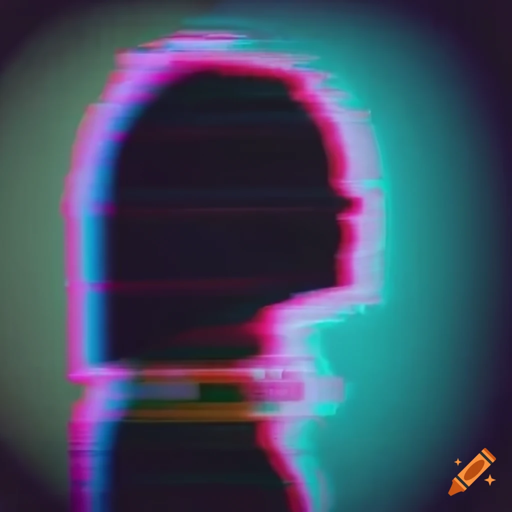 Double exposure of a latino woman with vhs glitch effect on Craiyon