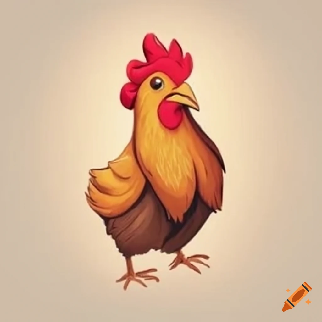 Cartoon illustration of a chicken