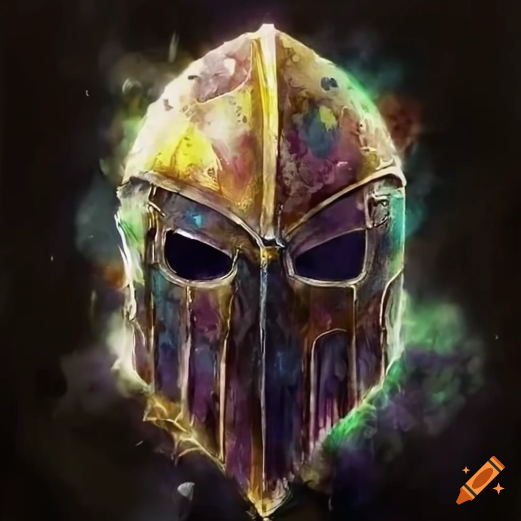 Evil knight helmet illustration on Craiyon