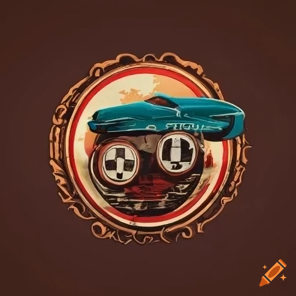 Vintage racing logo artwork on Craiyon